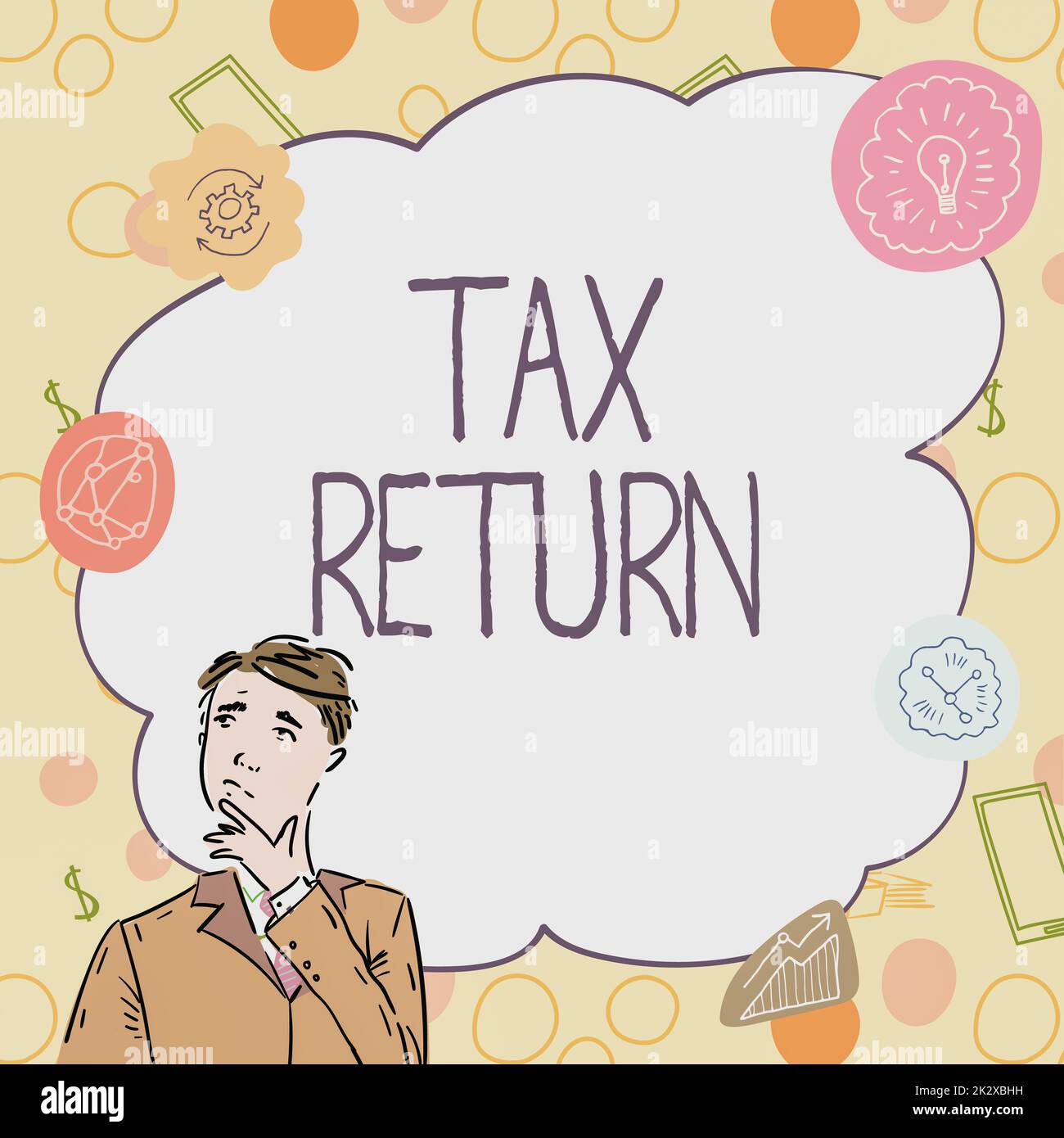 Conceptual display Tax Return. Conceptual photo which taxpayer makes ...