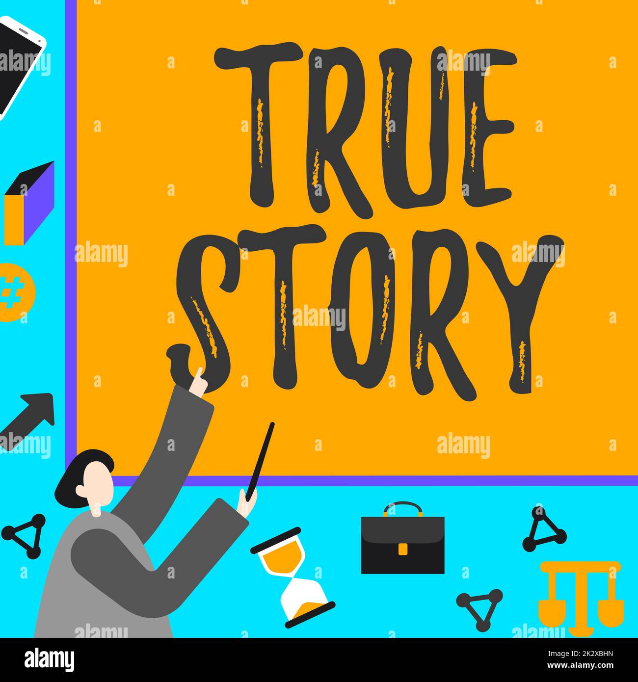 Hand writing sign True Story. Conceptual photo The day to day ...