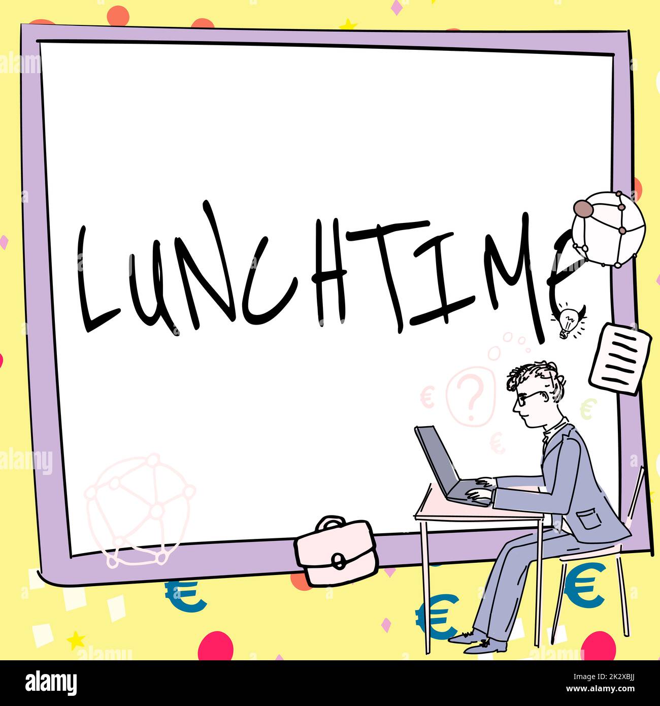 Conceptual caption Lunchtime. Conceptual photo Meal in the middle of ...