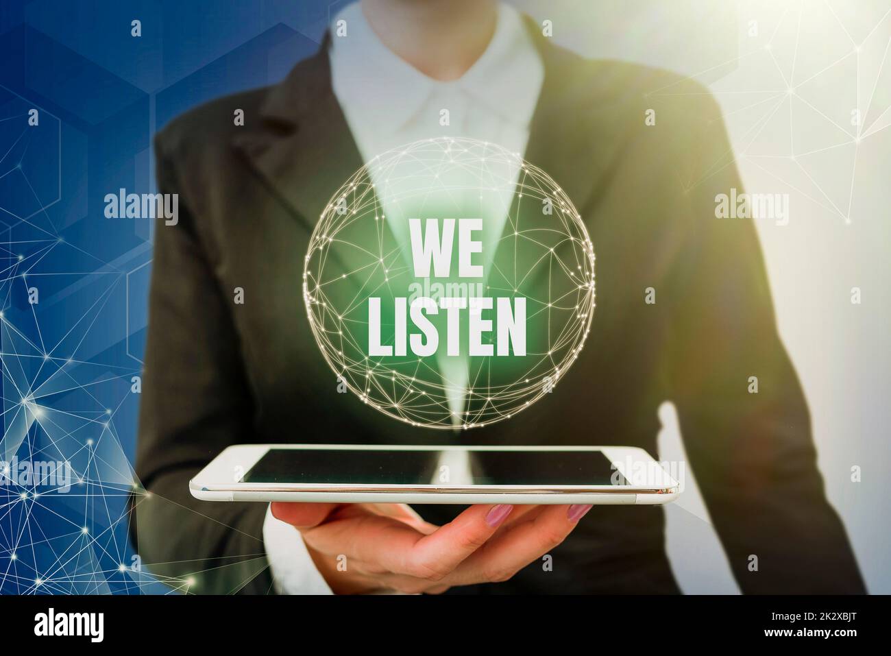 Text sign showing We Listen. Business idea Group of showing that is ...