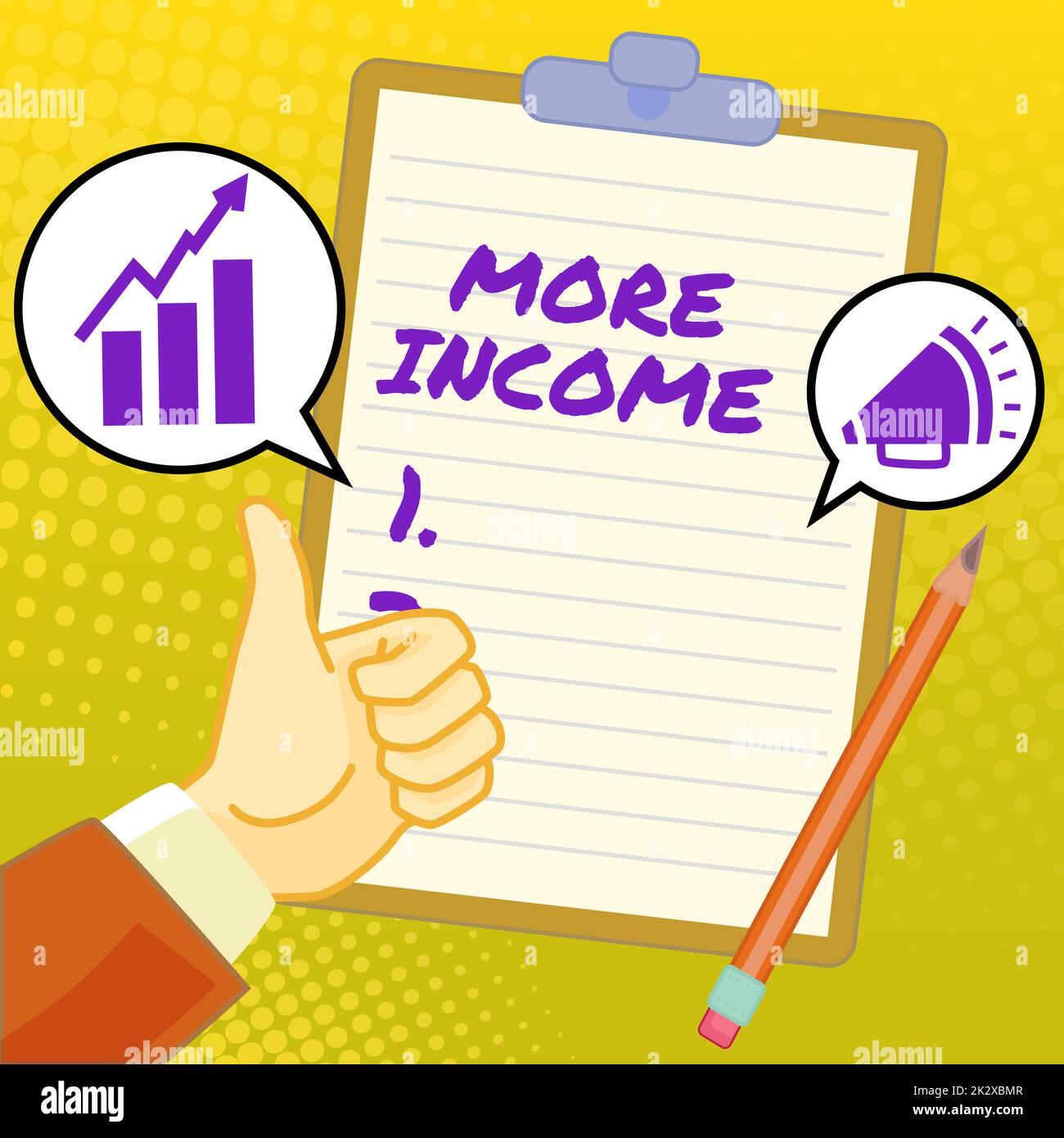 Writing displaying text More Income. Concept meaning Additional money ...