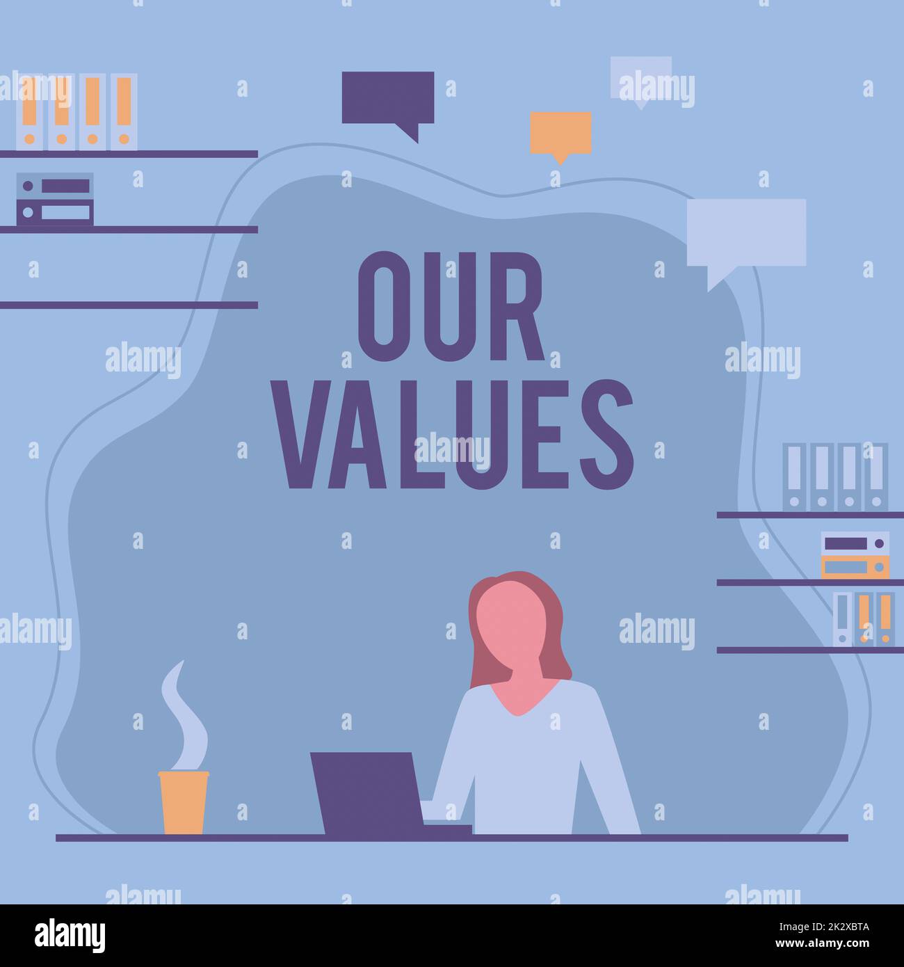 Inspiration showing sign Our Values. Word Written on list of morals companies or individuals ...