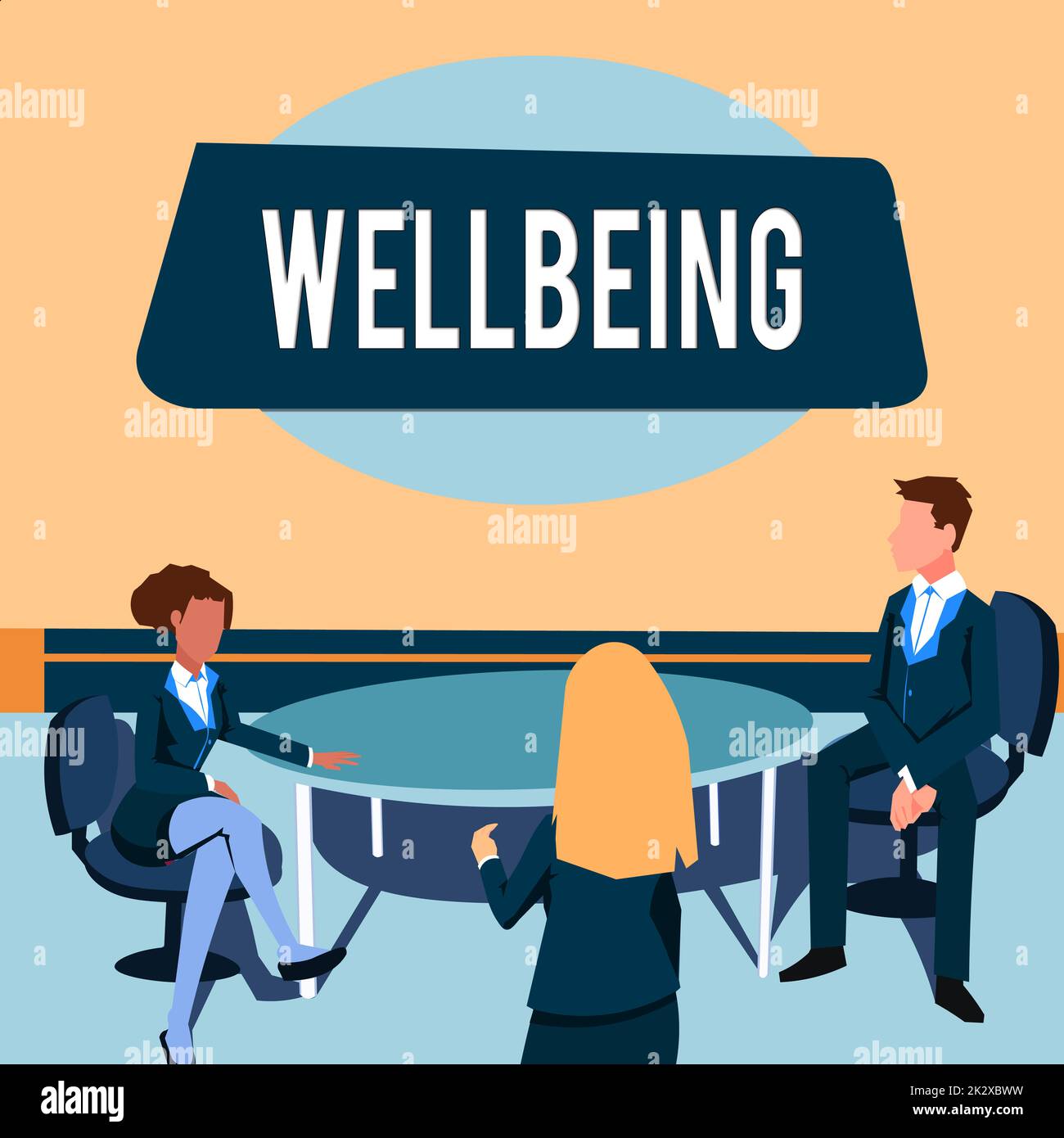 Sign displaying Wellbeing. Business overview A good or satisfactory ...