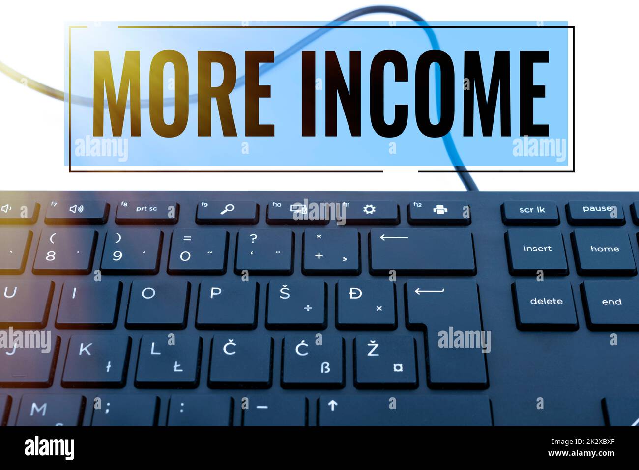 Conceptual caption More Income. Business idea Additional money receives ...