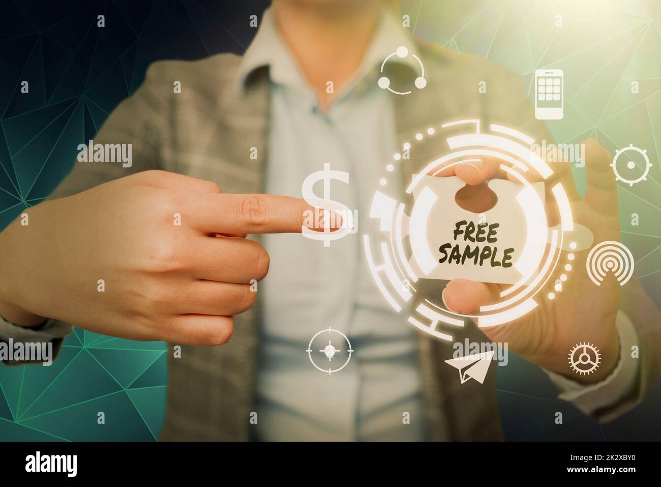 Sign displaying Free Sample. Concept meaning portion of products given ...