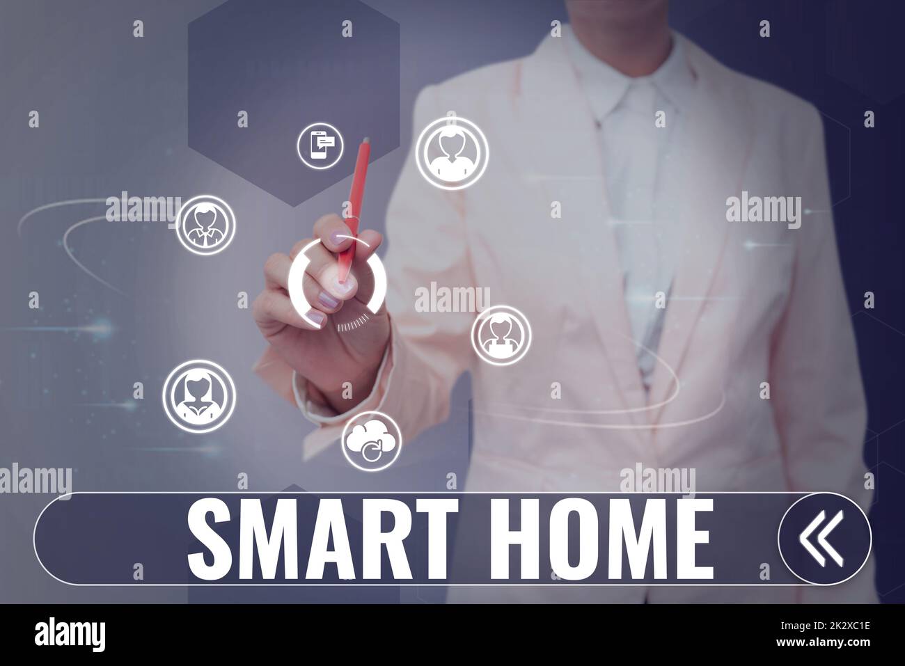 Writing displaying text Smart Home. Business idea automation system ...