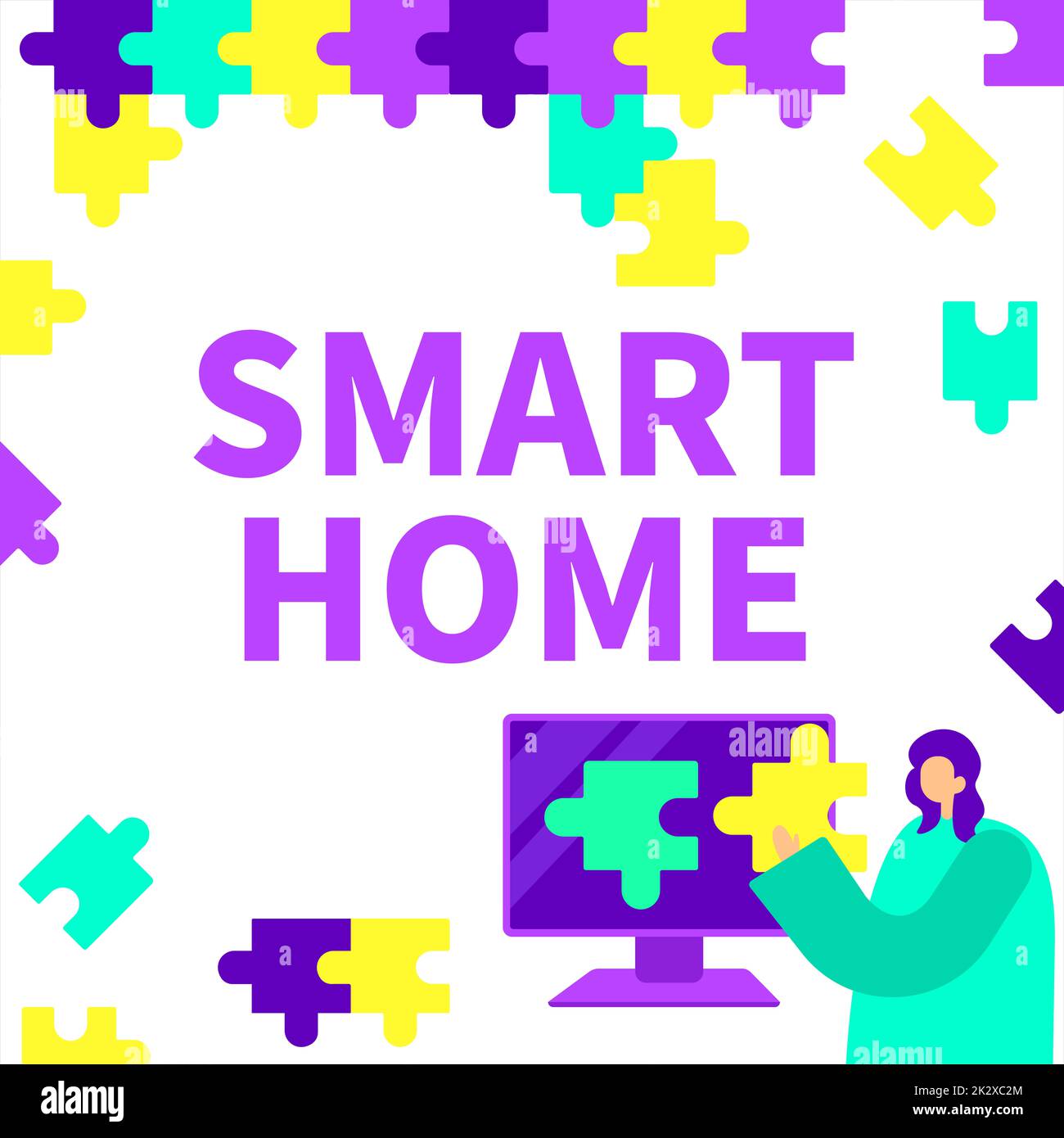 Hand writing sign Smart Home. Business approach automation system ...