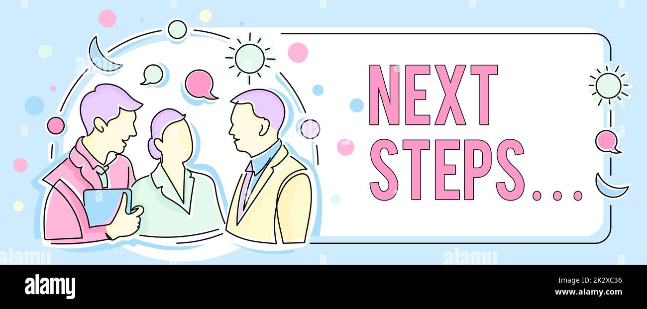 Conceptual display Next Steps . Word for numper of process going to be ...