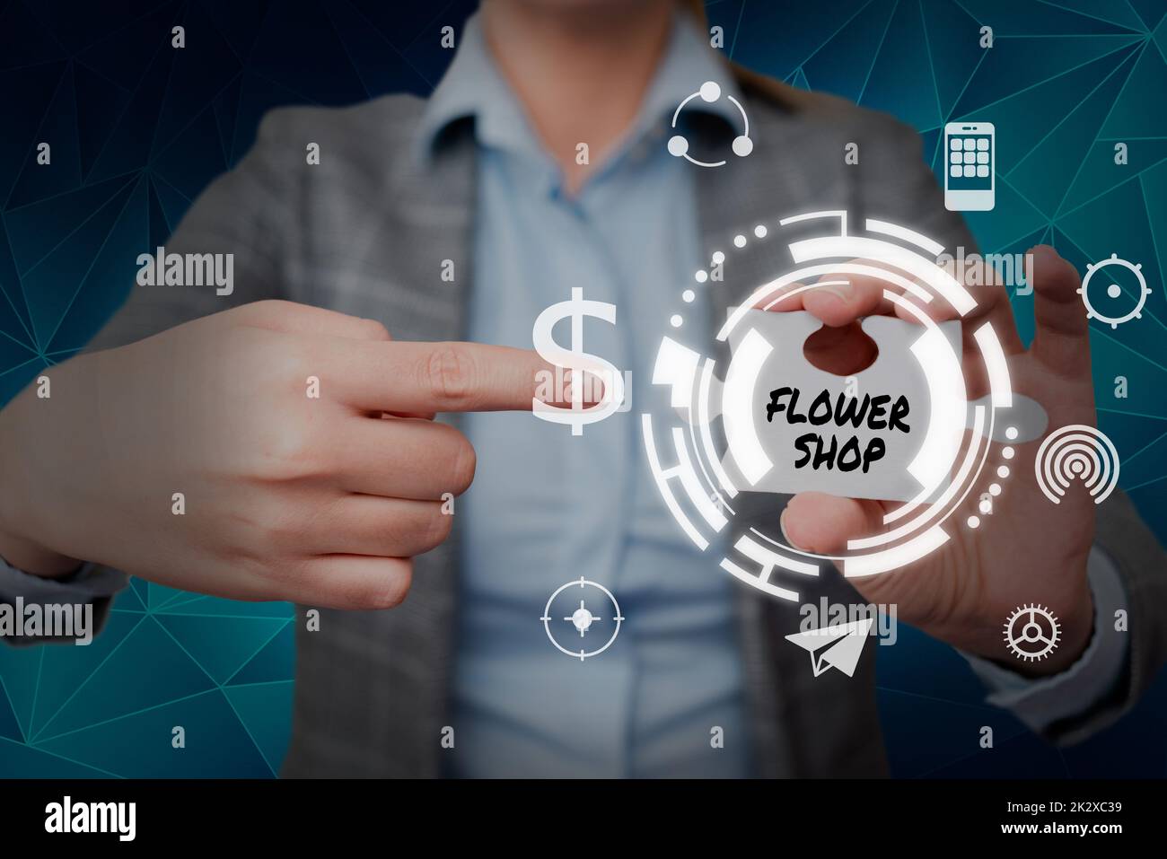 Handwriting text Flower Shop. Business overview where cut flowers are ...