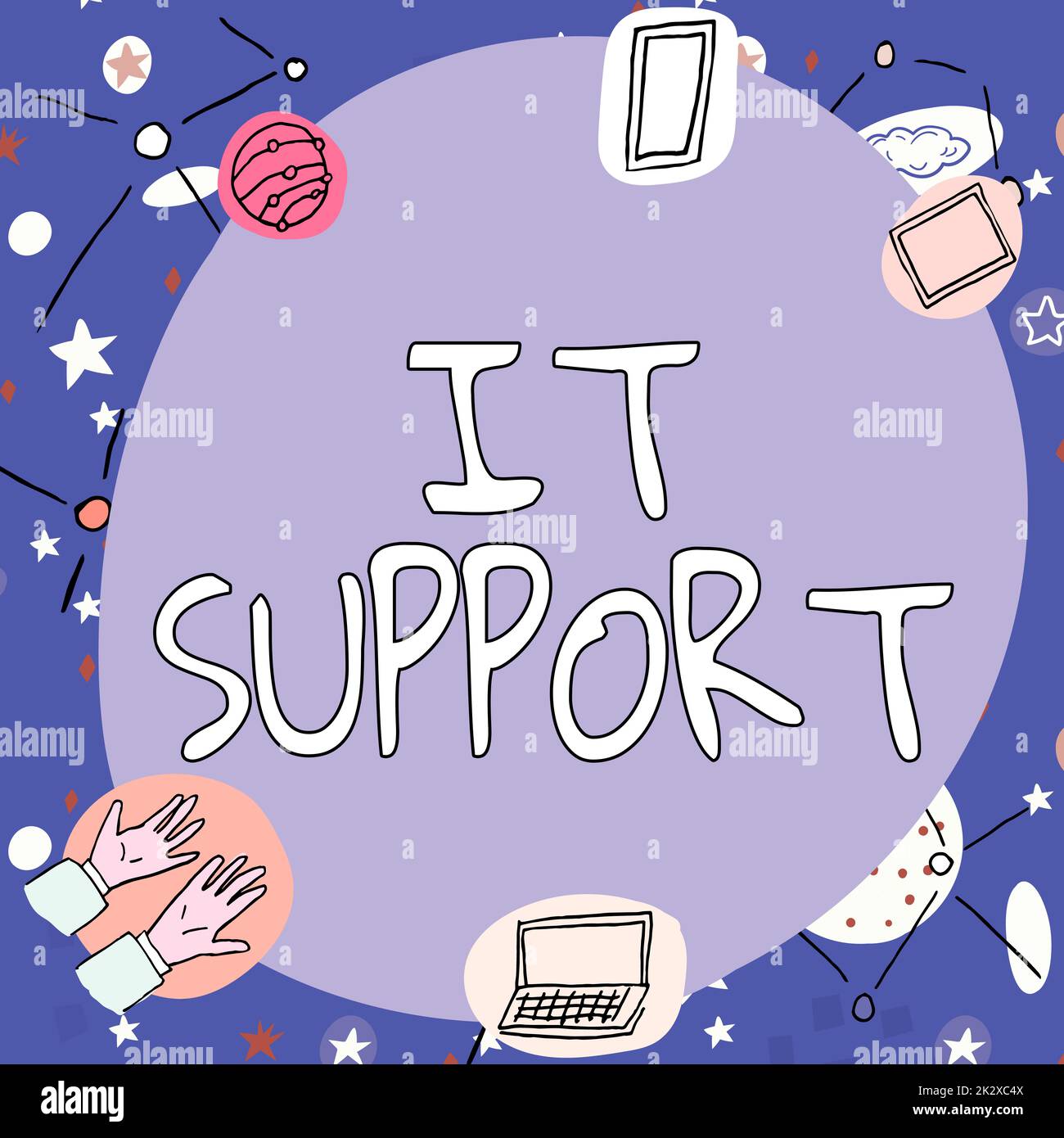 Sign displaying It Support. Concept meaning Lending help about ...