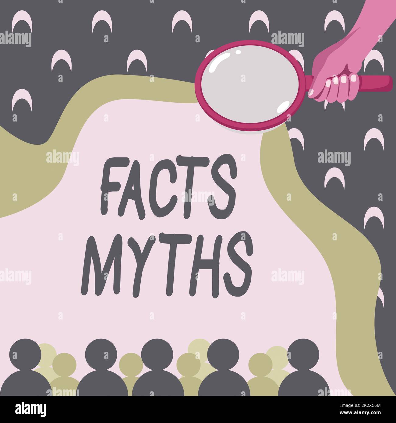 Text showing inspiration Facts Myths. Business showcase work based on ...