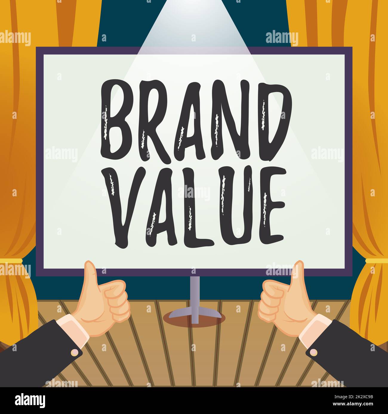 Conceptual display Brand Value. Business idea company generates from ...