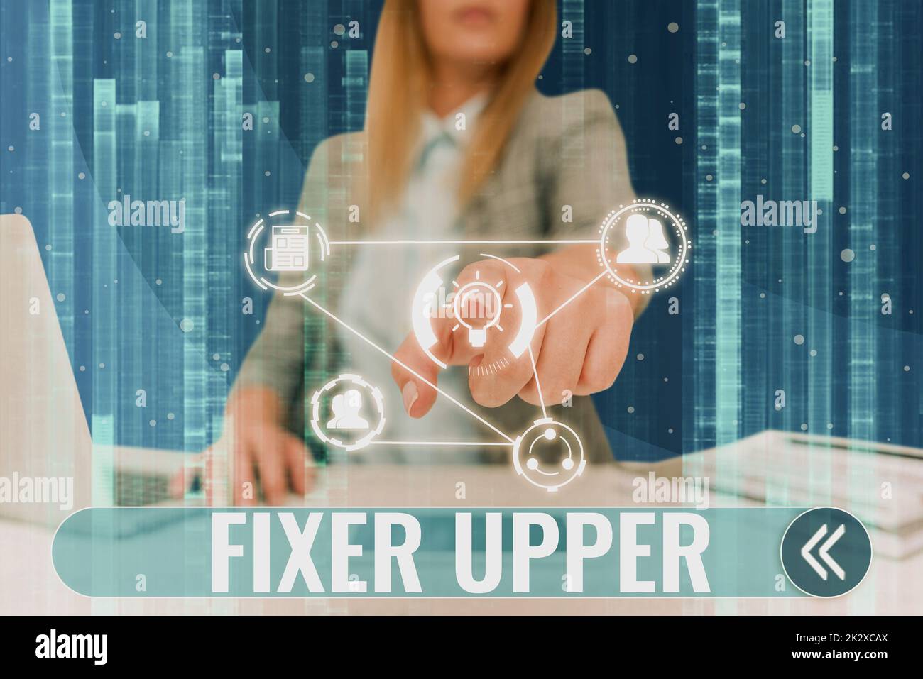 Conceptual caption Fixer Upper. Internet Concept house in need of ...