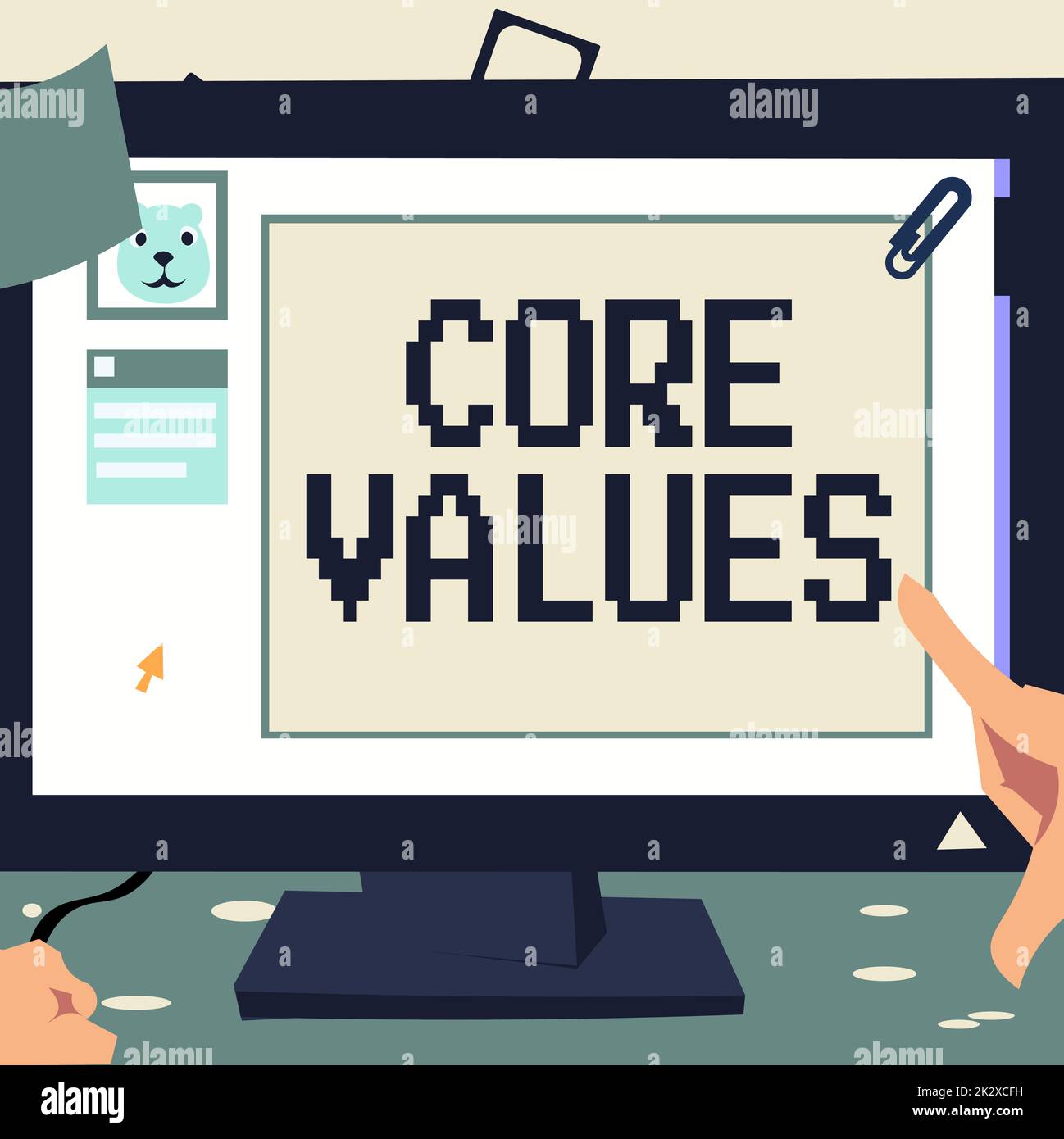 Text showing inspiration Core Values. Business idea belief person or ...