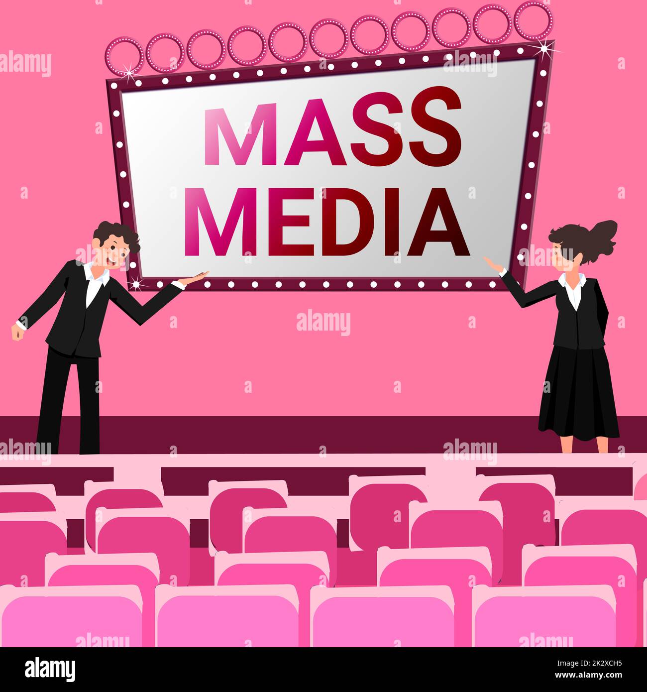 Writing displaying text Mass Media. Business overview Group showing making news to the public of ...