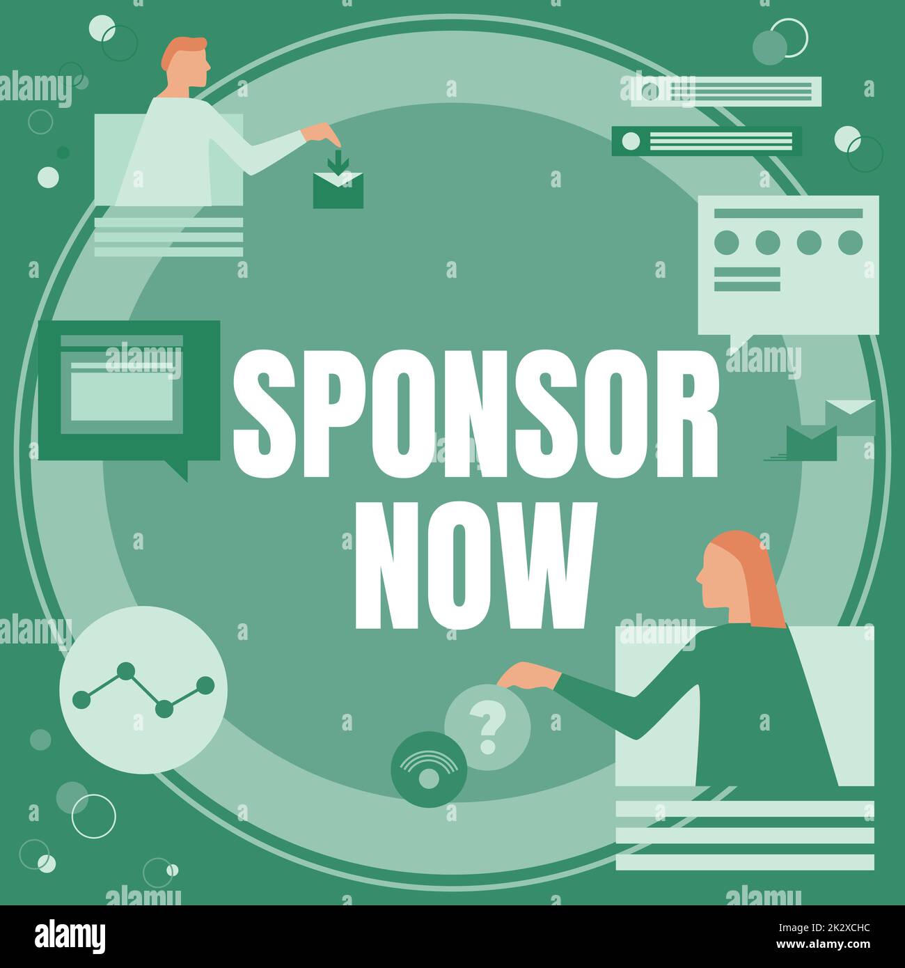 Writing displaying text Sponsor Now. Internet Concept paying or ...