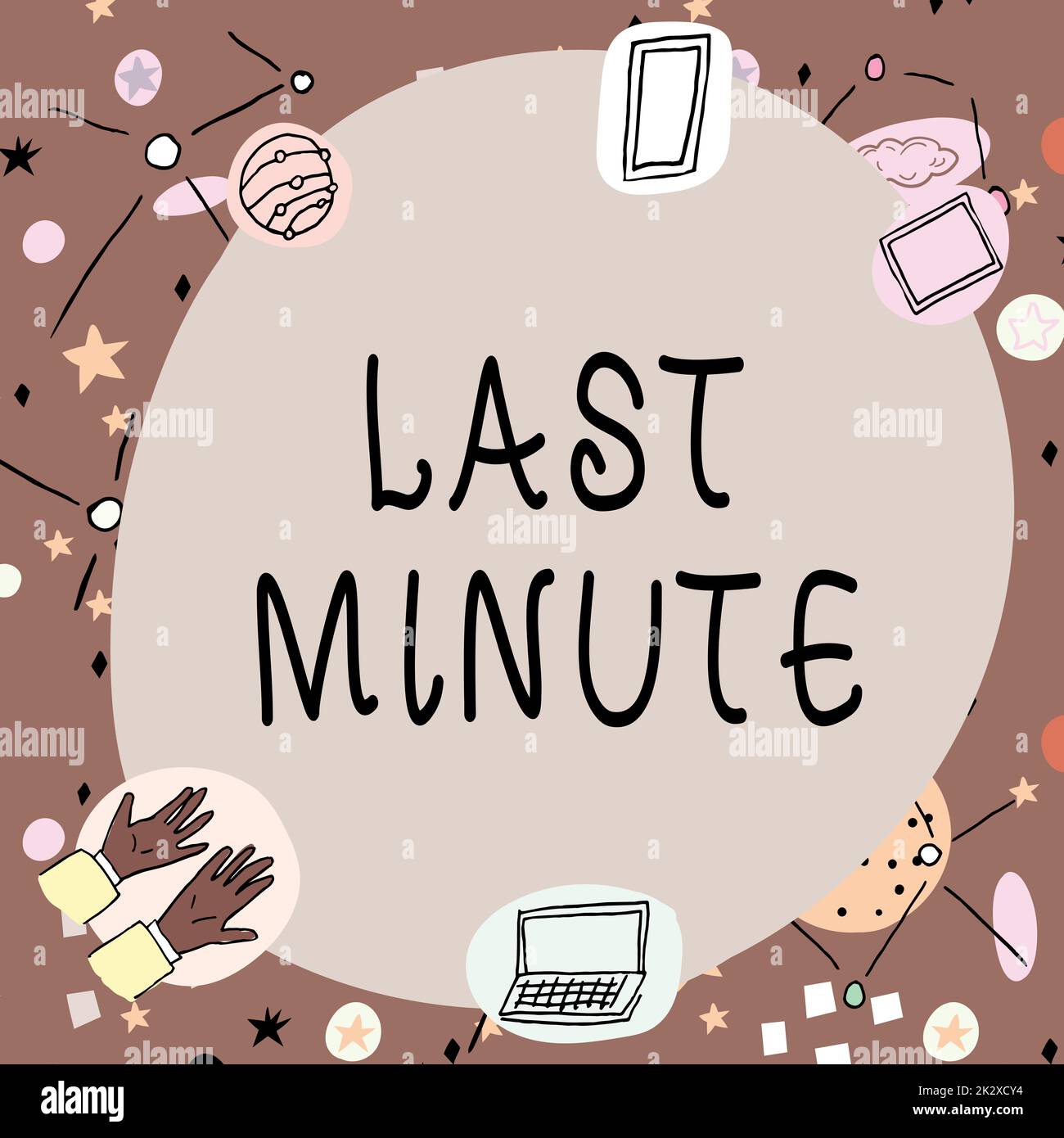Text sign showing Last Minute. Conceptual photo done or occurring at ...