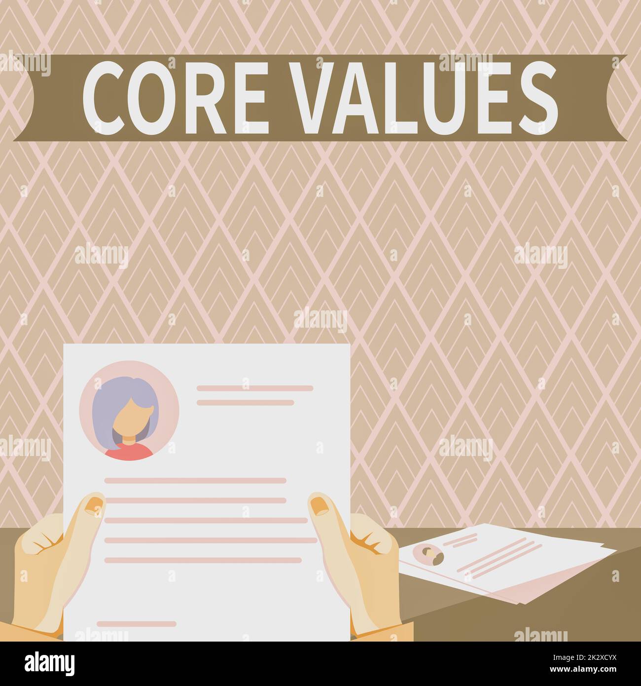 Text showing inspiration Core Values. Word Written on belief person or ...