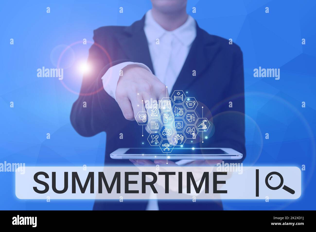 Sign displaying Summertime. Business idea Longer daylight Tropical ...