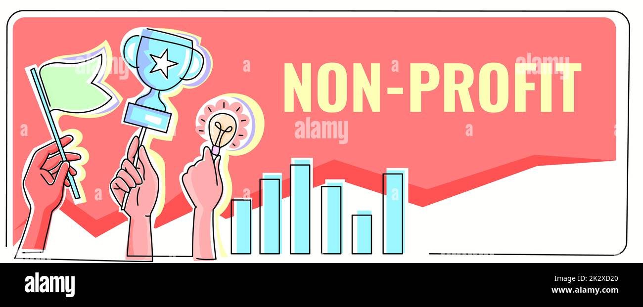 Hand writing sign Non Profit. Conceptual photo providing products or ...