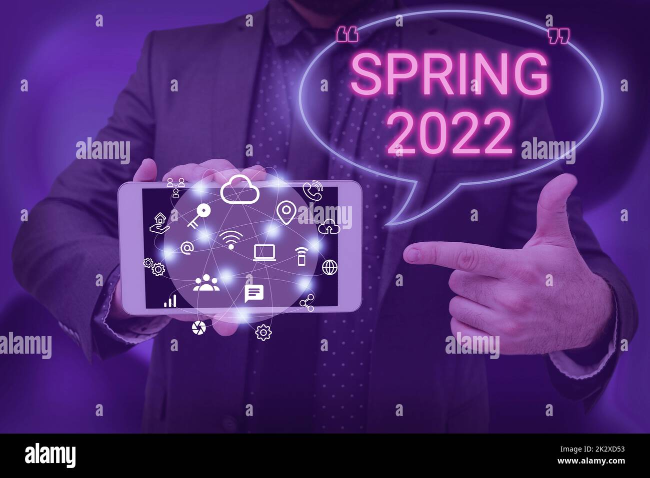 Text showing inspiration Spring 2022. Word for time of year where ...