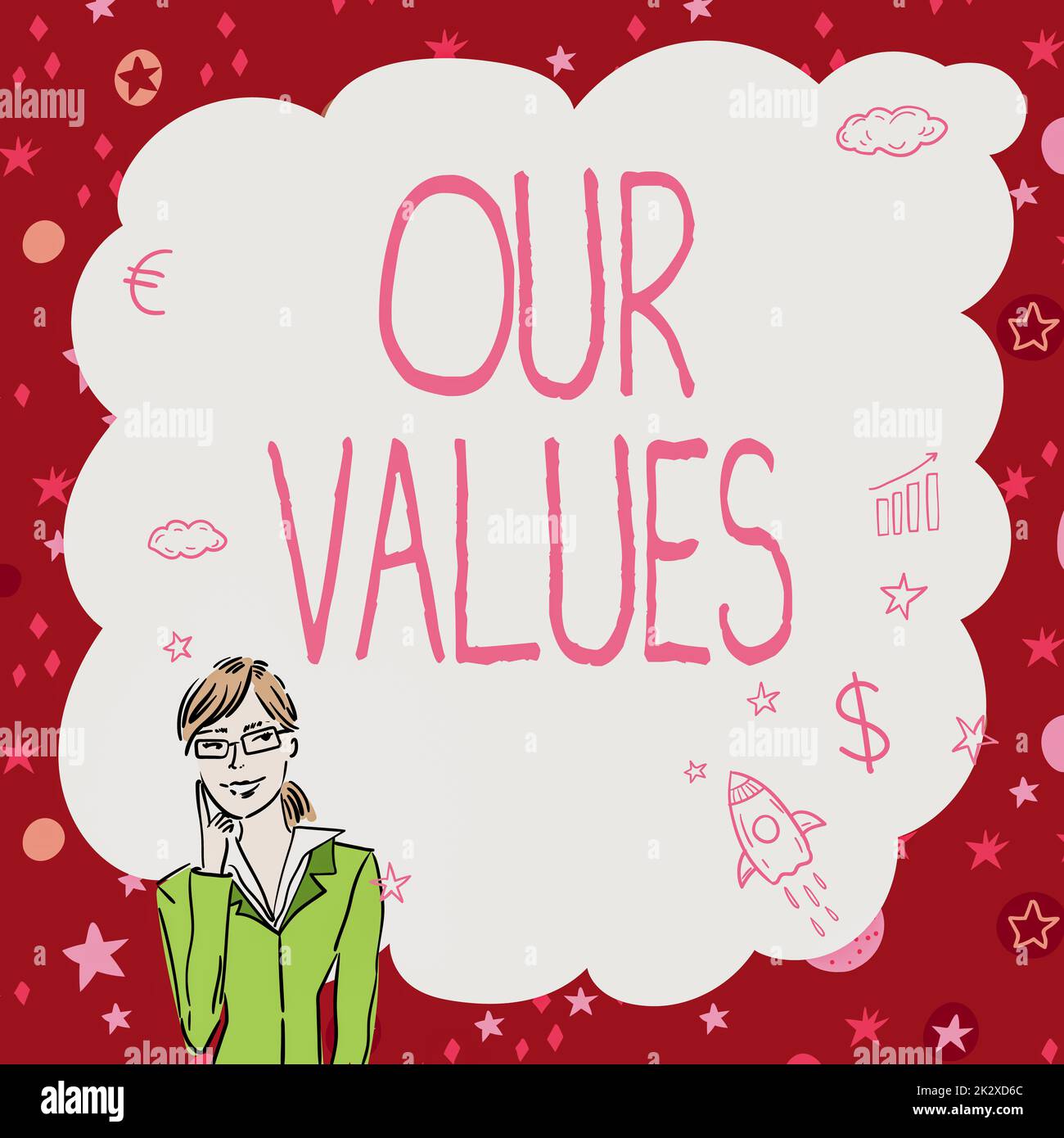 Text sign showing Our Values. Business concept list of morals companies ...