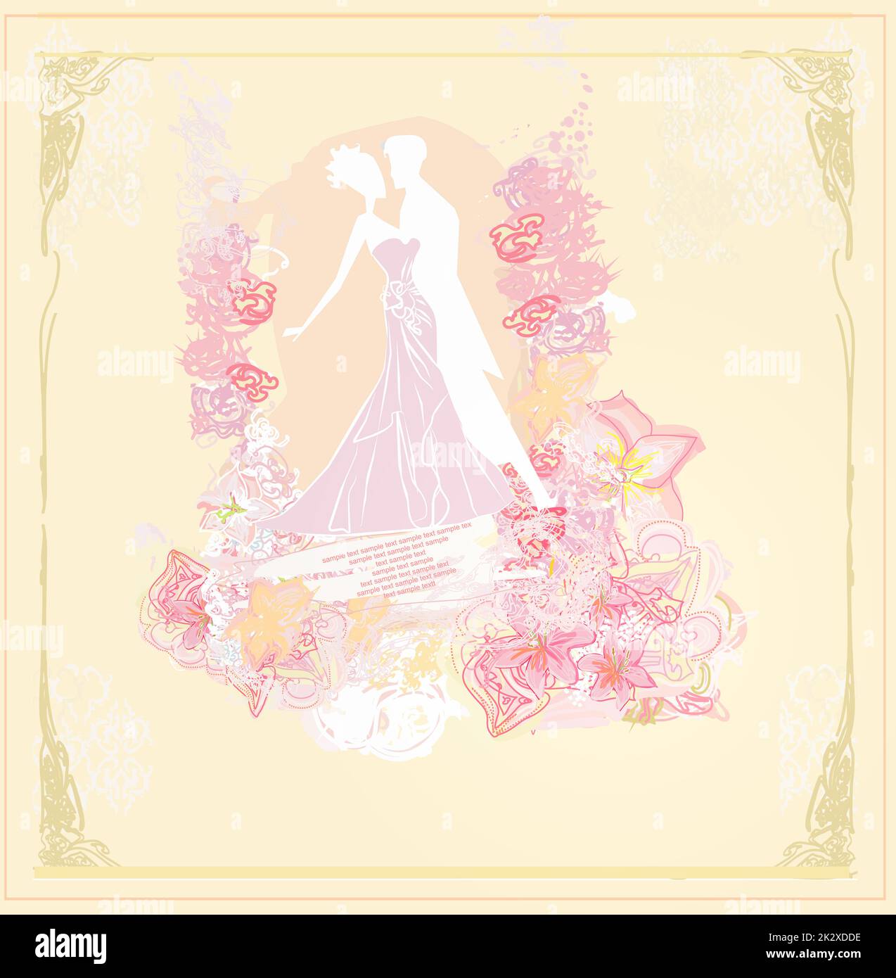 Ballroom dancers - invitation Stock Photo - Alamy