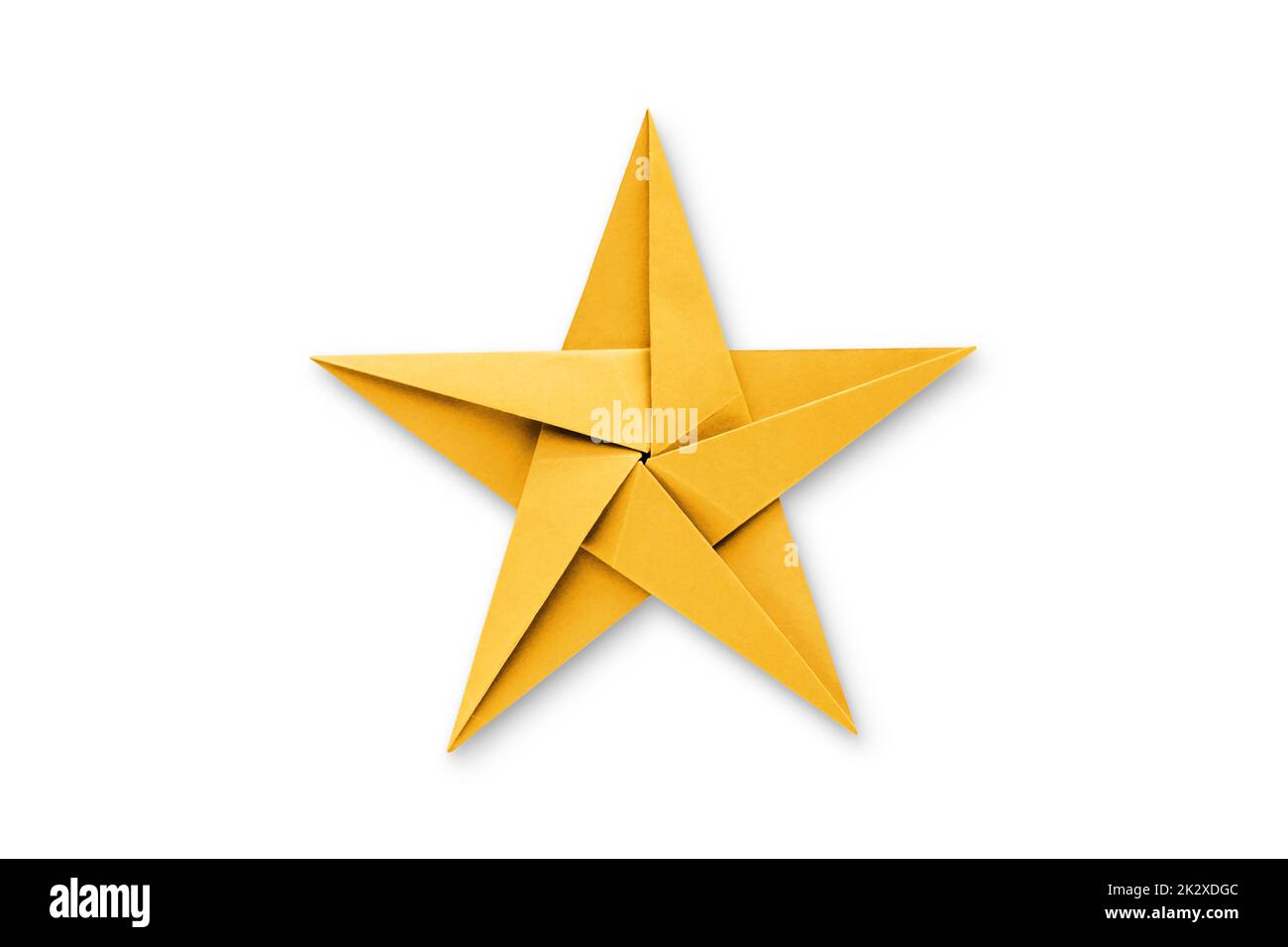 Yellow paper star origami isolated on a white background Stock Photo ...
