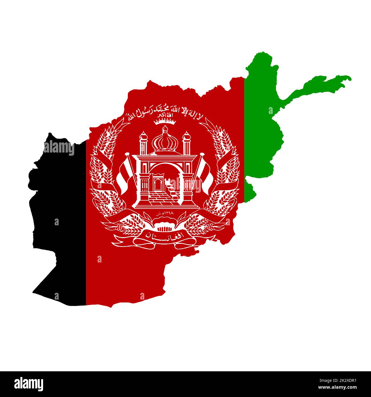 Afghanistan Map With The National Flag Inset Stock Photo - Alamy