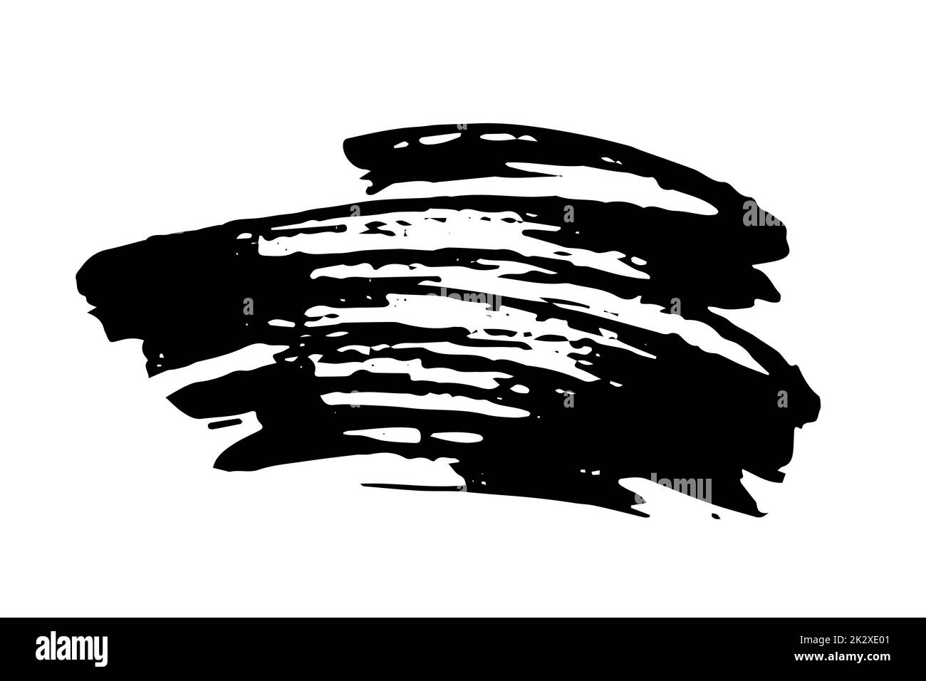 Brush stroke hand painted with black ink Stock Photo - Alamy