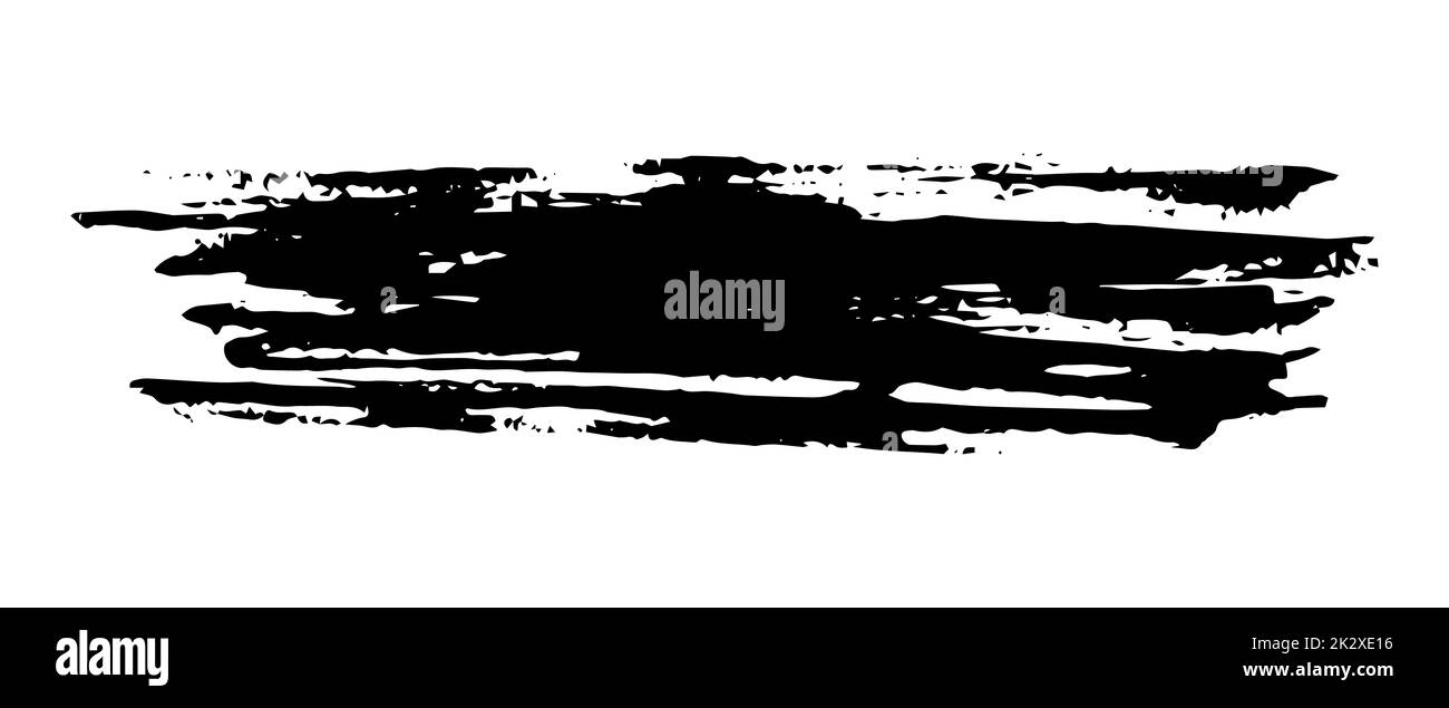 Brush stroke hand painted with black ink Stock Photo - Alamy