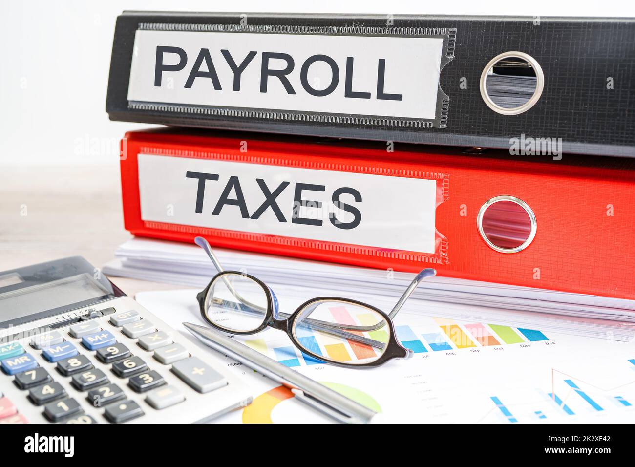 Payroll taxes. Binder data finance report business with graph analysis ...