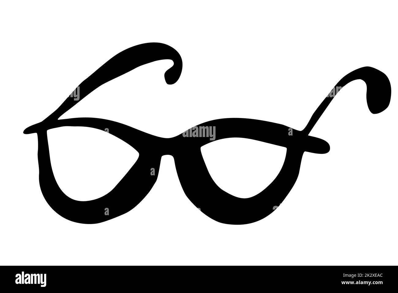 Eye glasses hand painted with ink brush Stock Photo - Alamy