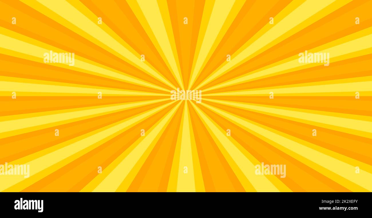 Radial yellow sun rays, bright panoramic pattern texture background ...