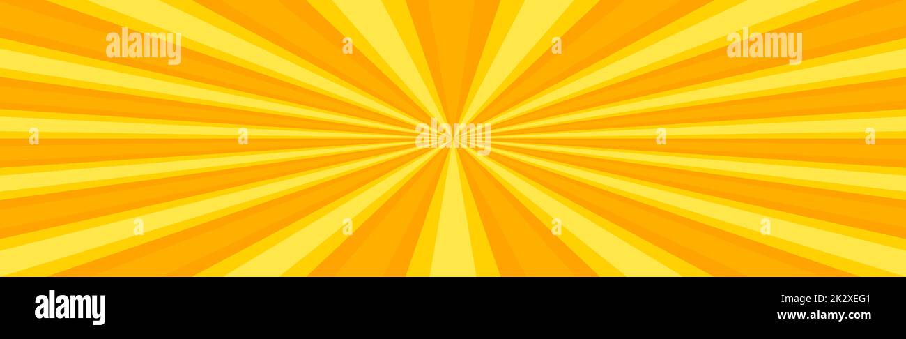 Radial yellow sun rays, bright panoramic pattern texture background ...