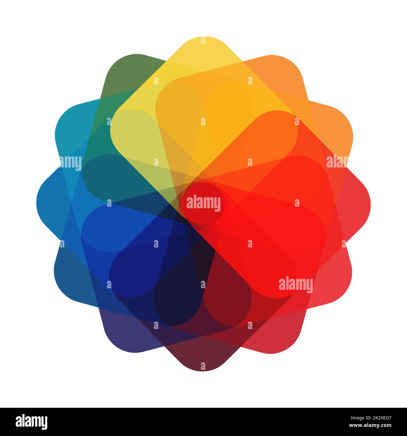 Circular palette of all colors of the rainbow on a white background ...