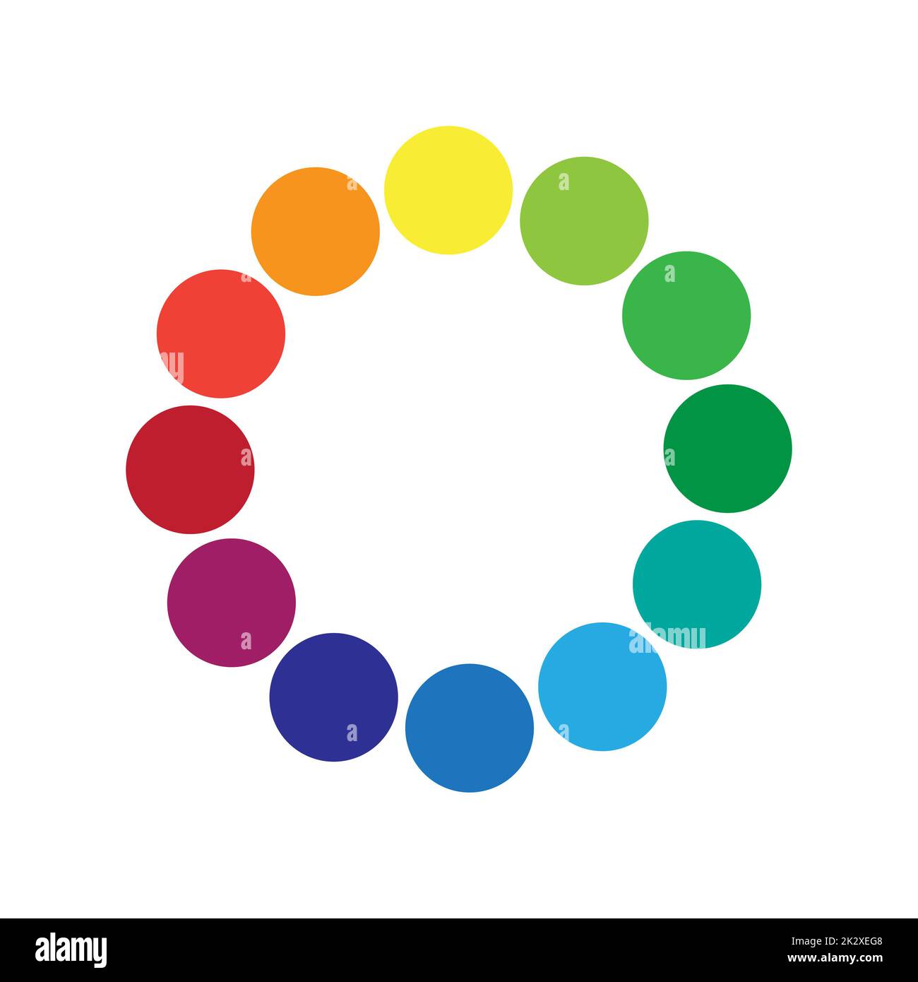 Circular palette of all colors of the rainbow on a white background ...