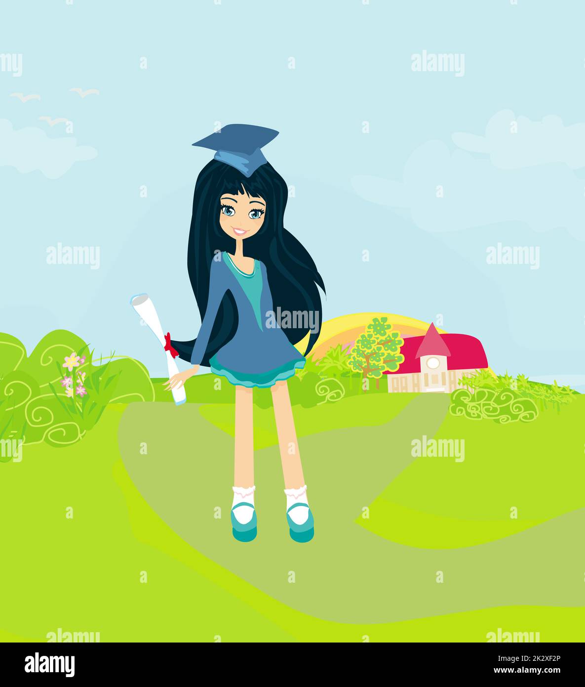 Commencement illustration hi-res stock photography and images - Alamy