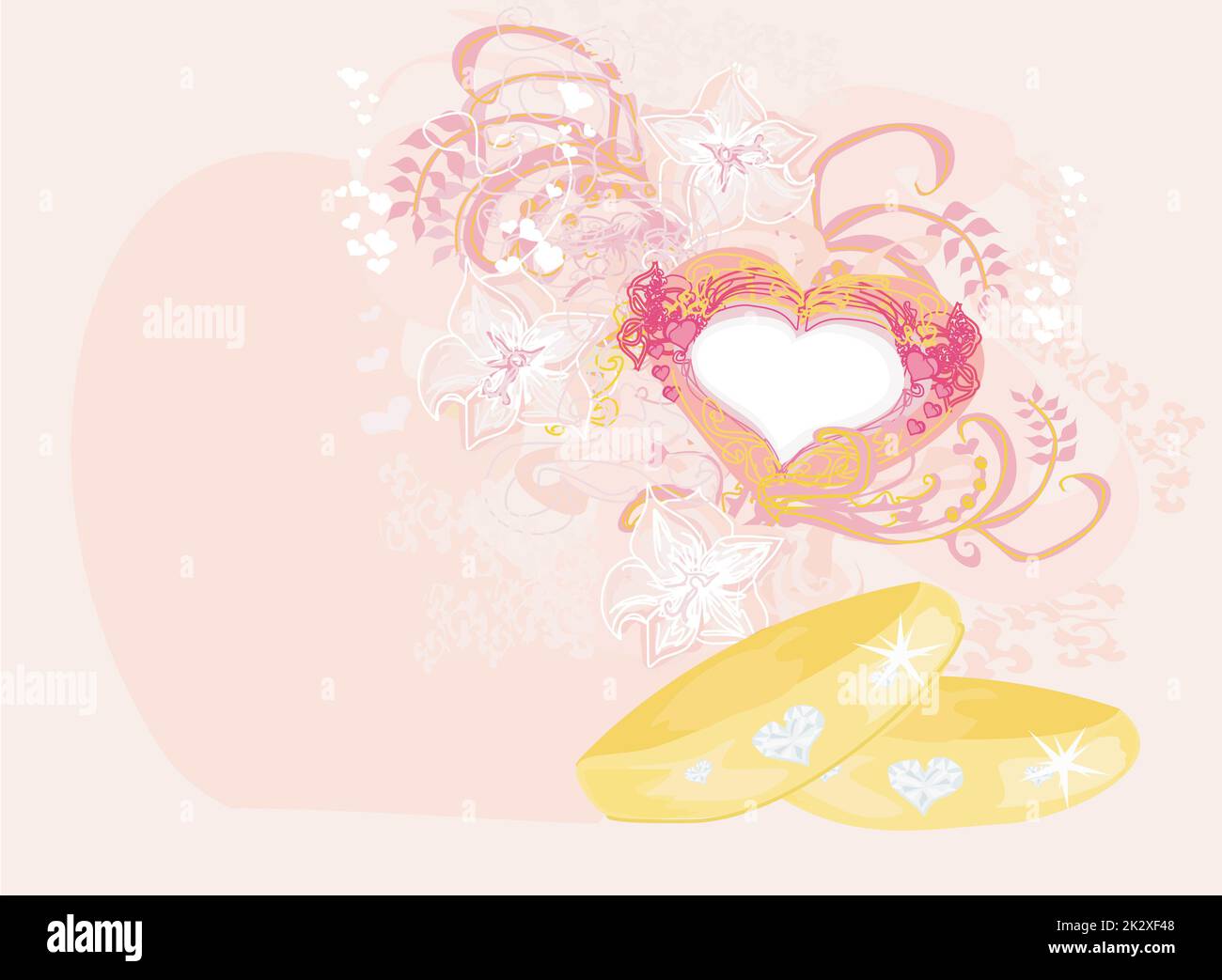 wedding Invitation card with rings Stock Photo - Alamy