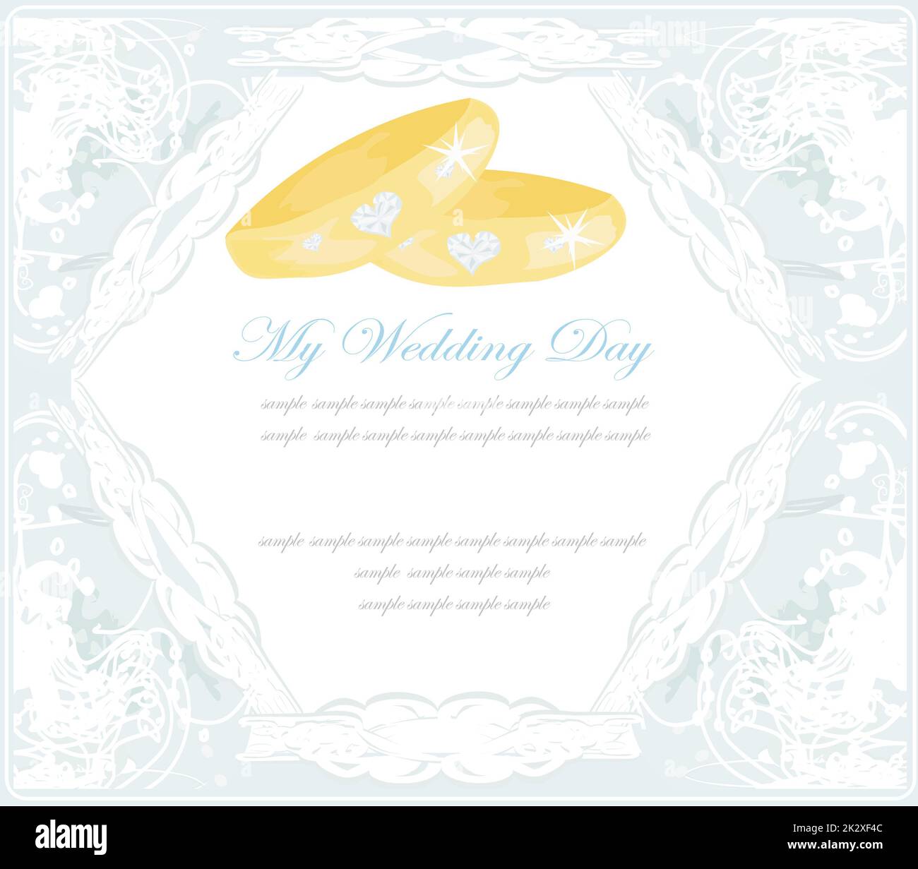 wedding Invitation card with rings Stock Photo - Alamy