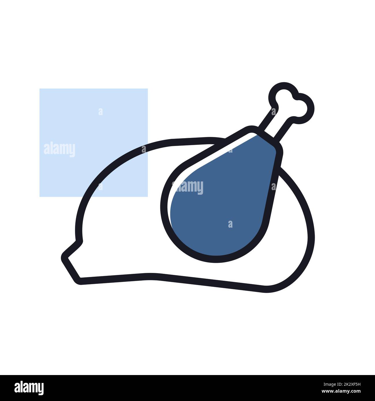 Whole roast chicken vector icon. Barbecue sign Stock Photo - Alamy