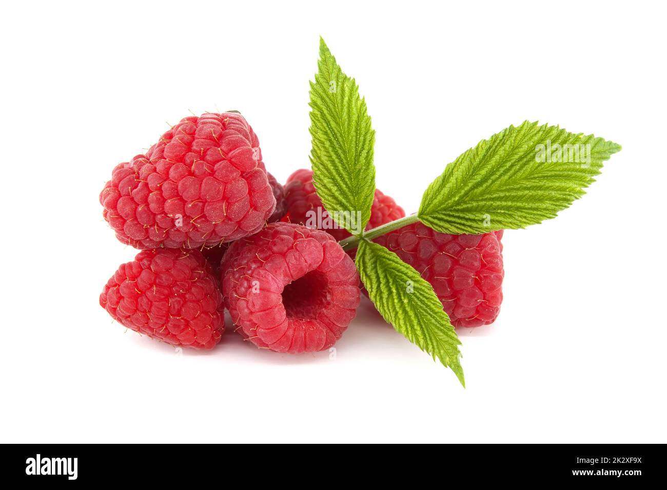 Raspberry berries isolated on white background Stock Photo - Alamy