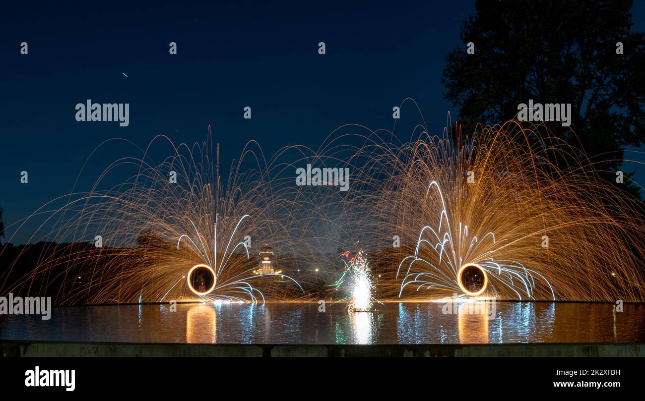 Swinging fire ball hi-res stock photography and images - Alamy