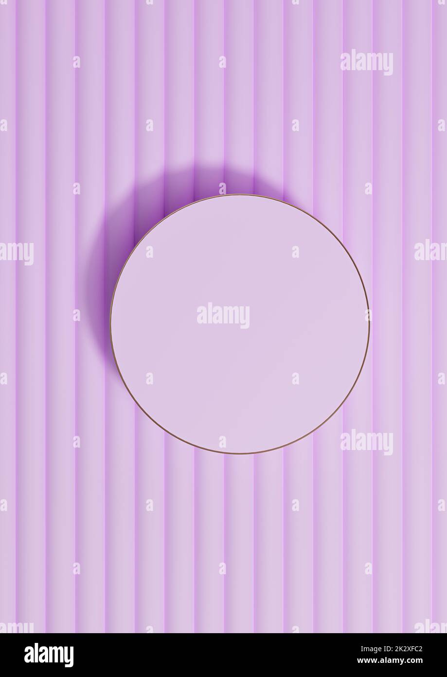 Light, pastel, lavender purple 3D rendering of top view flat lay ...
