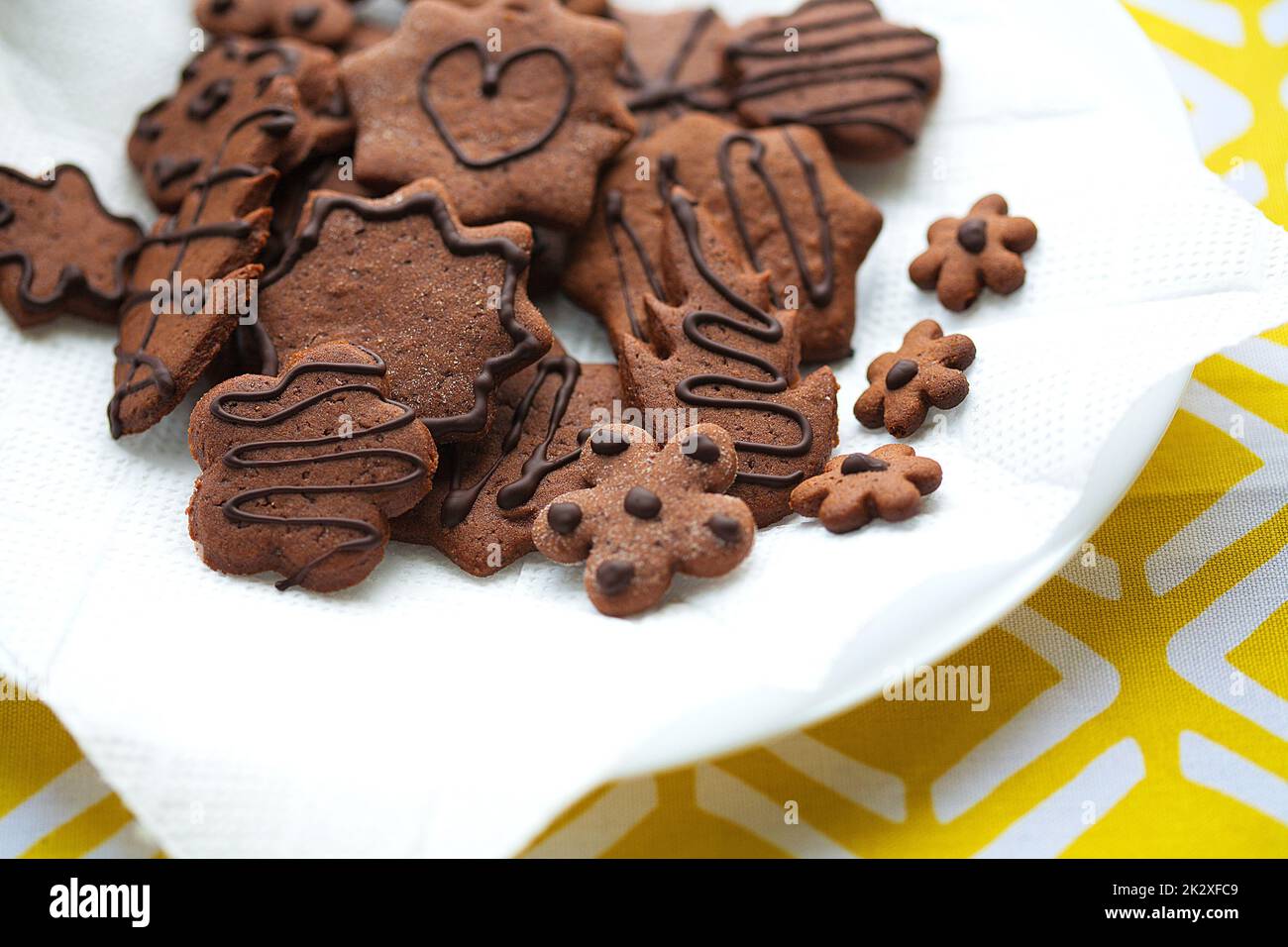 Mixed Cookies on a white plate Stock Photo - Alamy