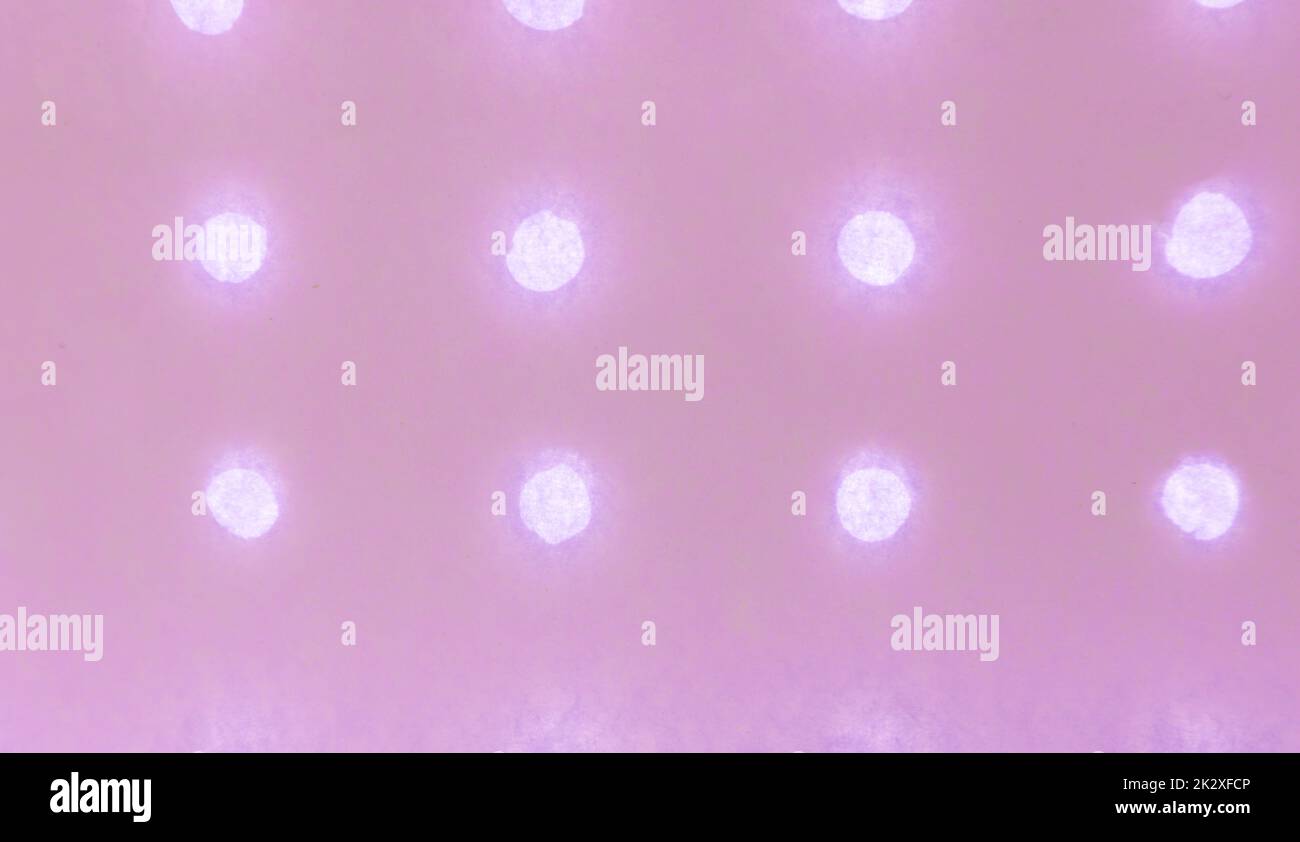 Pink abstract paper background with small round holes arranged in a row ...