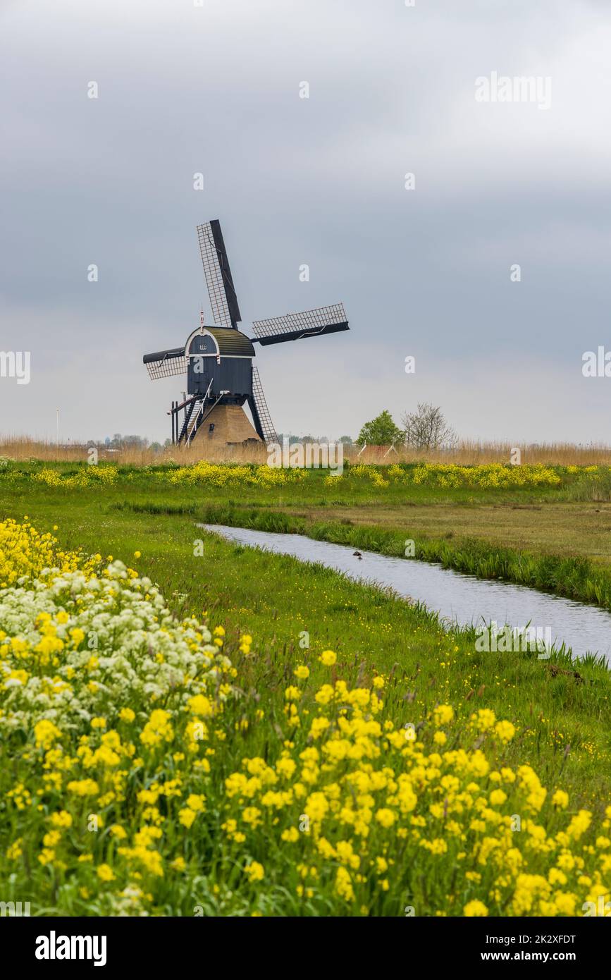 Windmill Broekmolen, Molenlanden - Nieuwpoort, The Netherlands Stock ...
