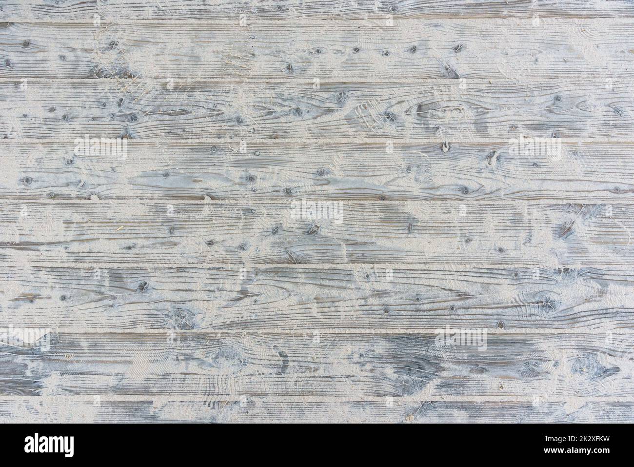 Background made of wooden planks covered with sand Stock Photo - Alamy