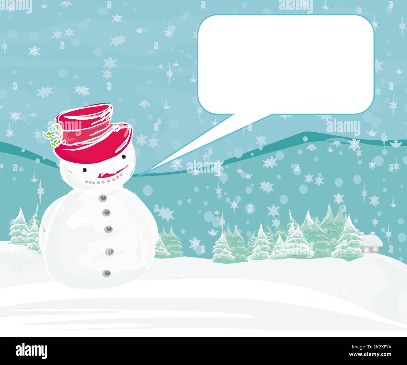 Happy snowman card snow winter hi-res stock photography and images - Alamy
