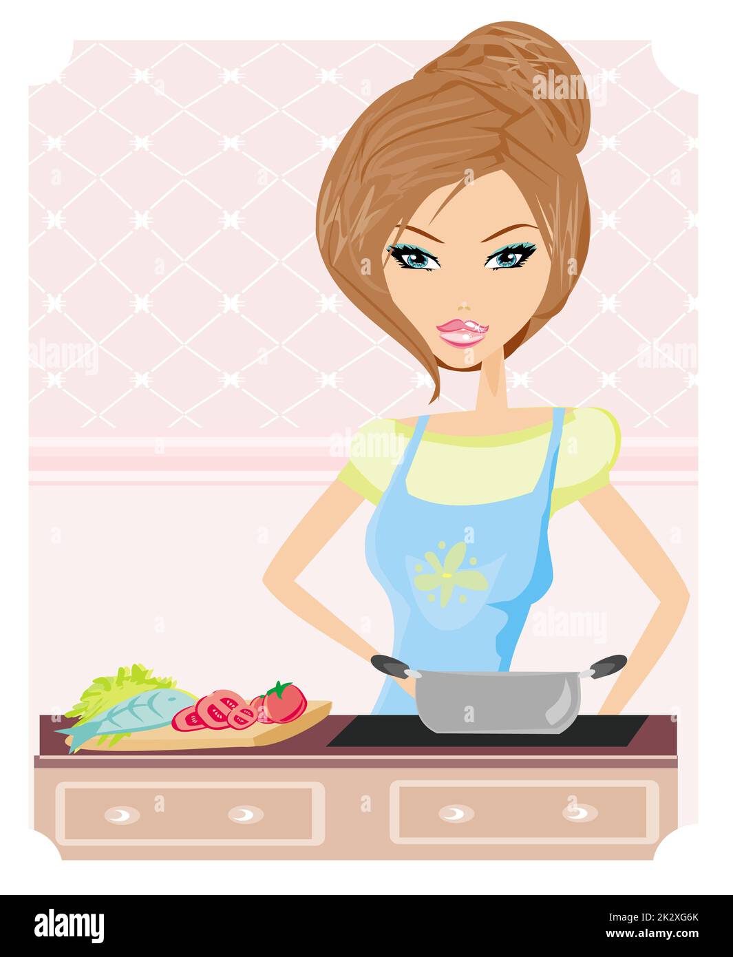 Beautiful lady cooking soup hi-res stock photography and images - Alamy